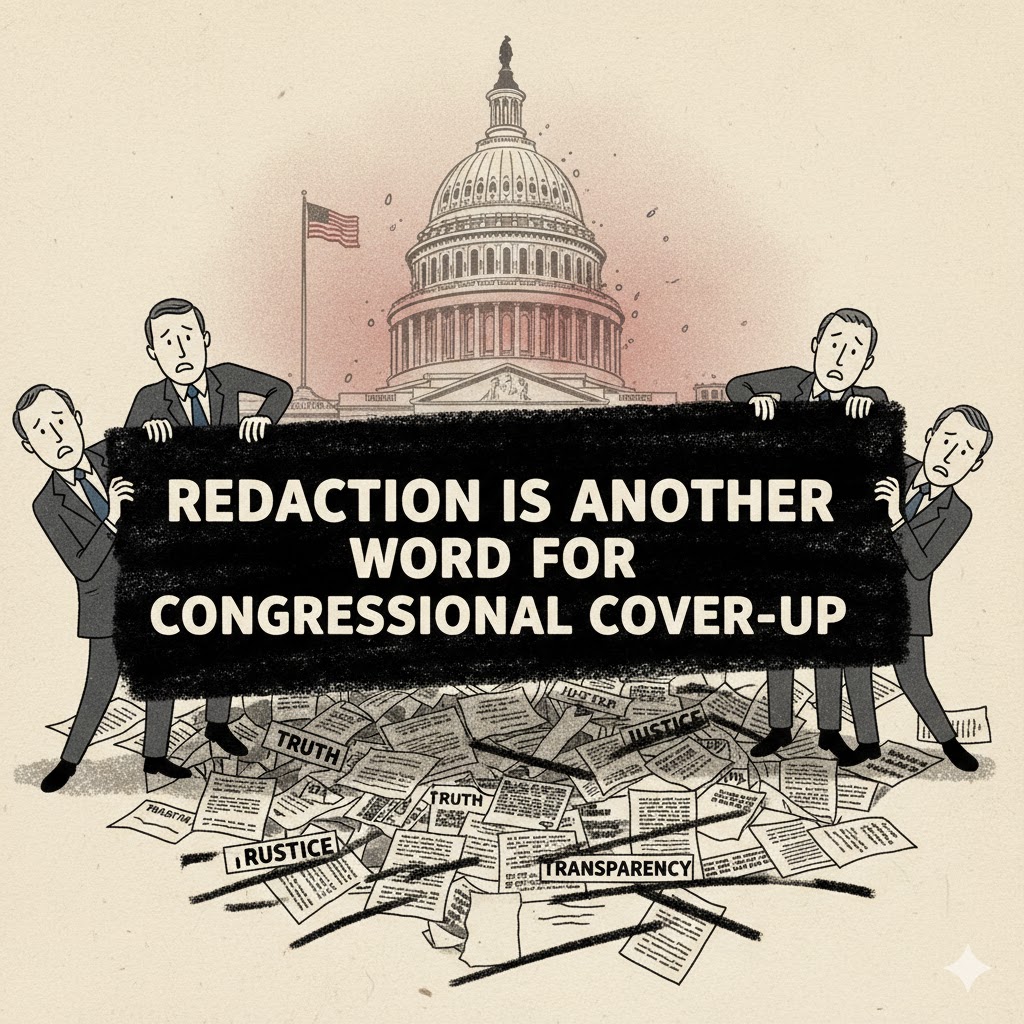REDACTION IS ANOTHER WORD FOR CONGRESSIONAL COVER-UP